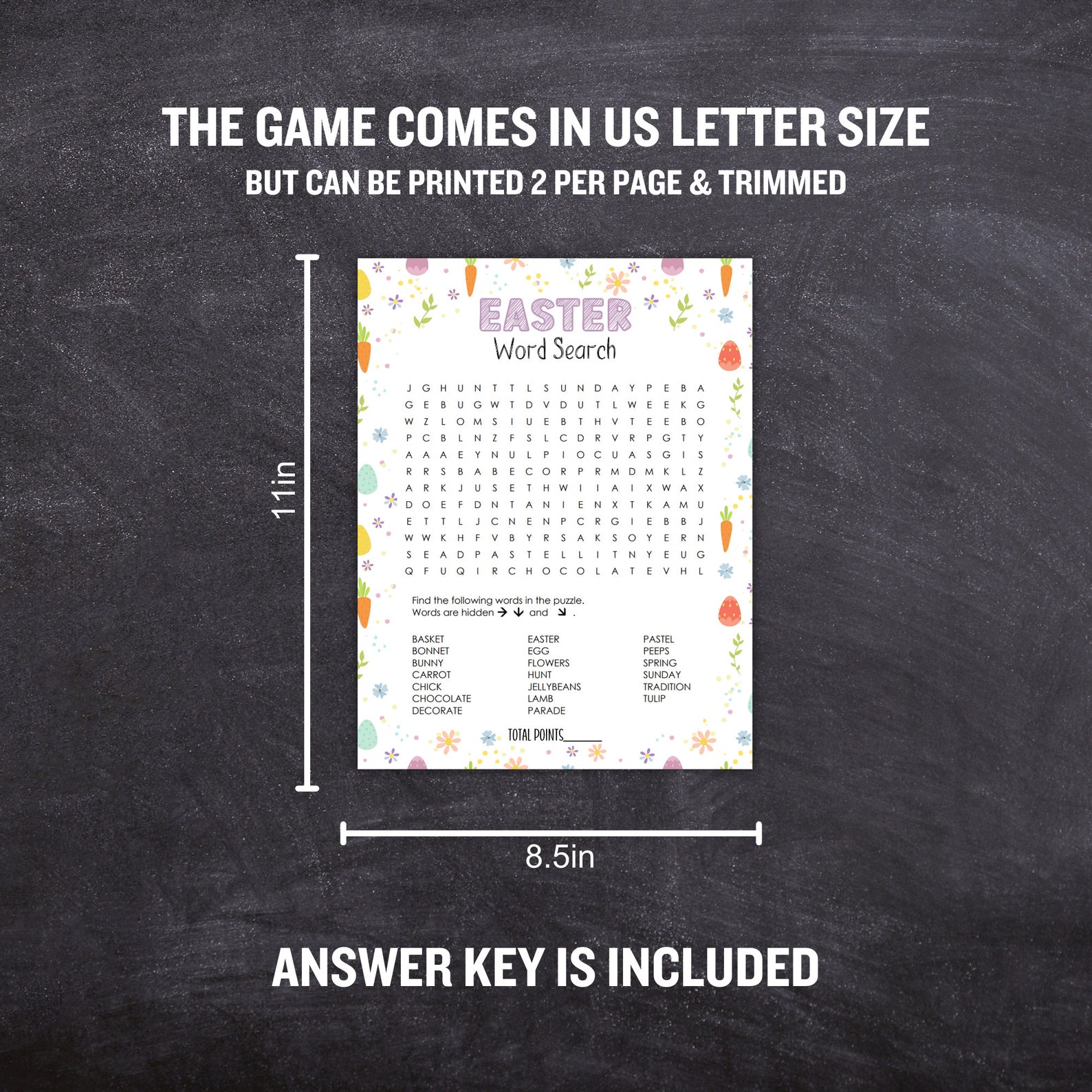 Easter Word Search, Easter Word Games, Easter Party Games, Printable ...