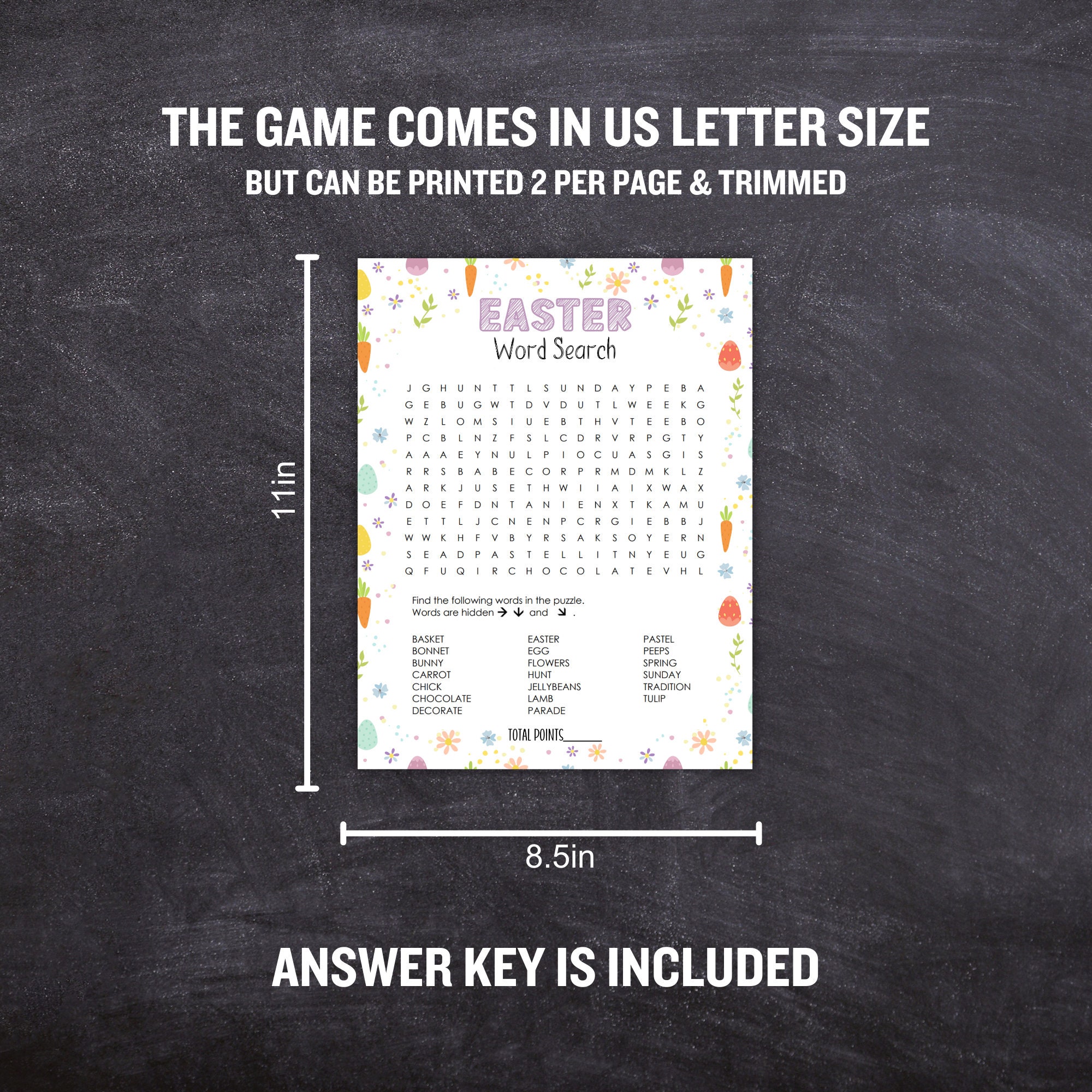 Easter Word Search, Easter Word Games, Easter Party Games, Printable ...