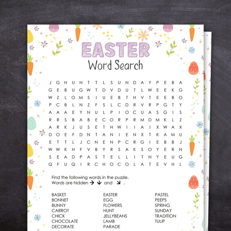 Easter Word Search, Easter Word Games, Easter Party Games, Printable ...
