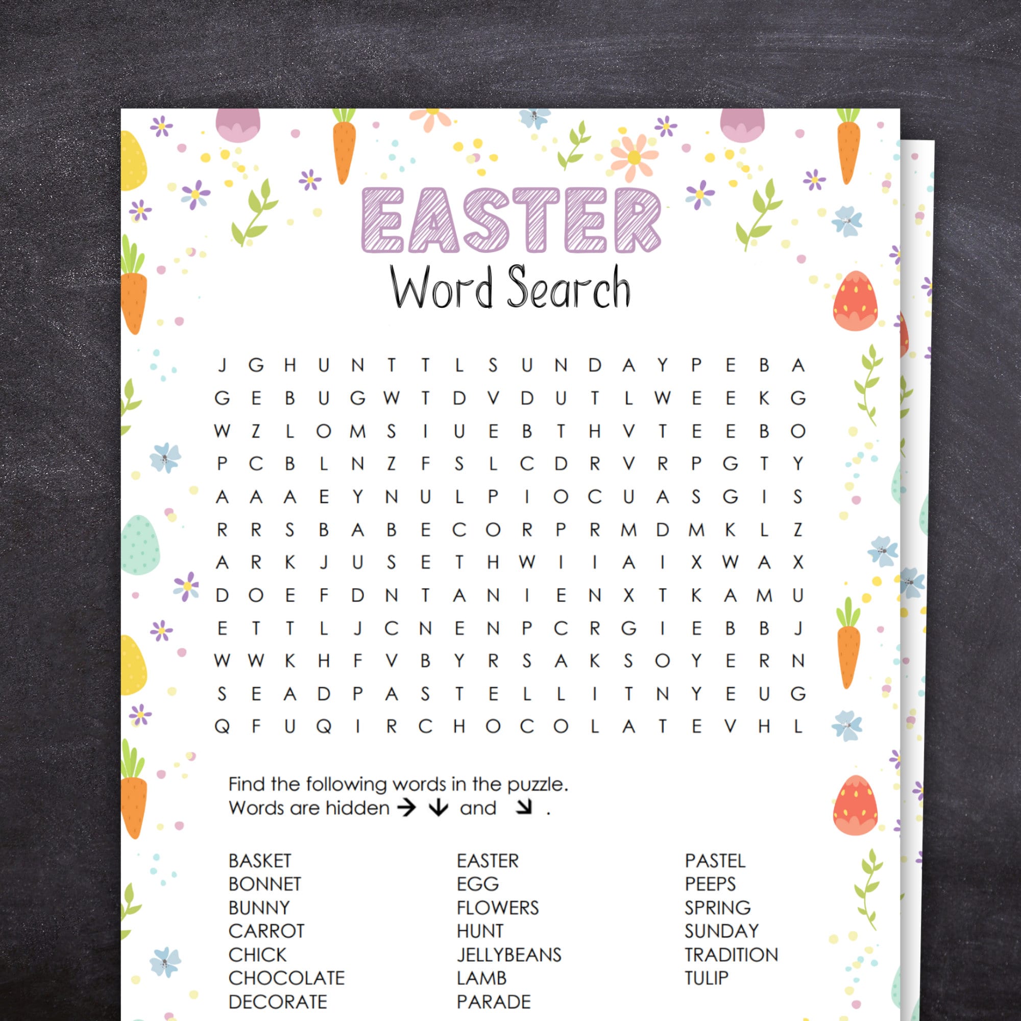Easter Word Search, Easter Word Games, Easter Party Games, Printable ...