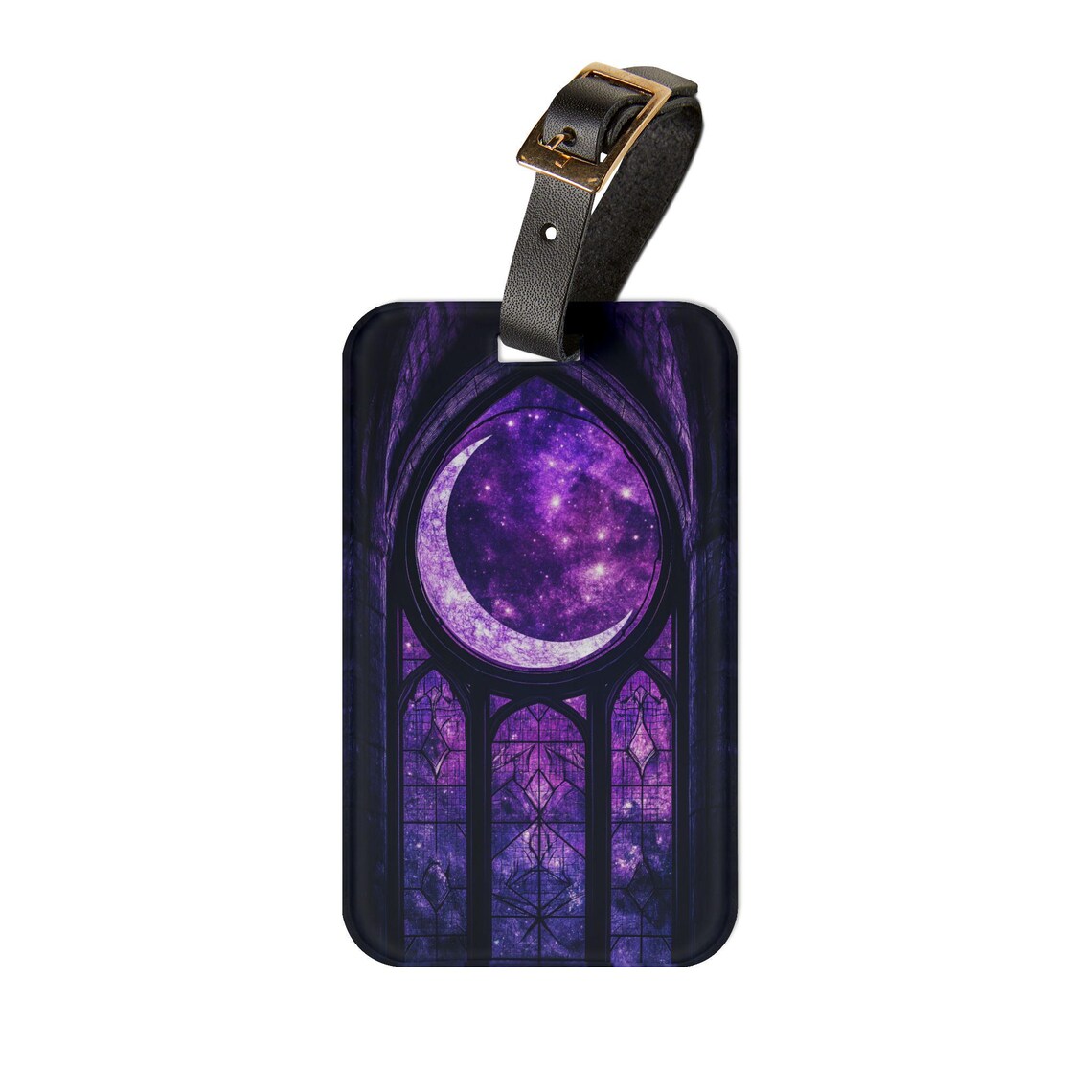 Galactic Luggage Tag, Purple Celestial Name Tag for Suitcase, Gothic ...