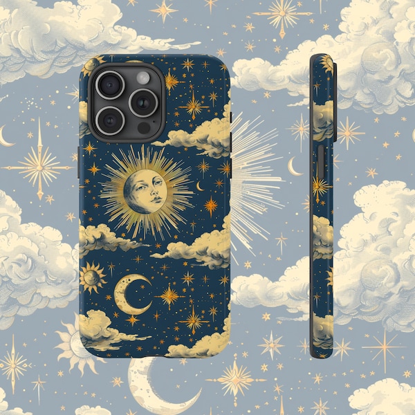 iPhone 14 Plus Case Moon Stars - Etsy