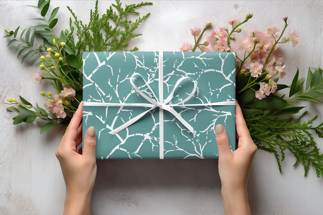 Teal Gift Wrapping Papers for Birthdays, Weddings in Unique Aqua Pastel ...