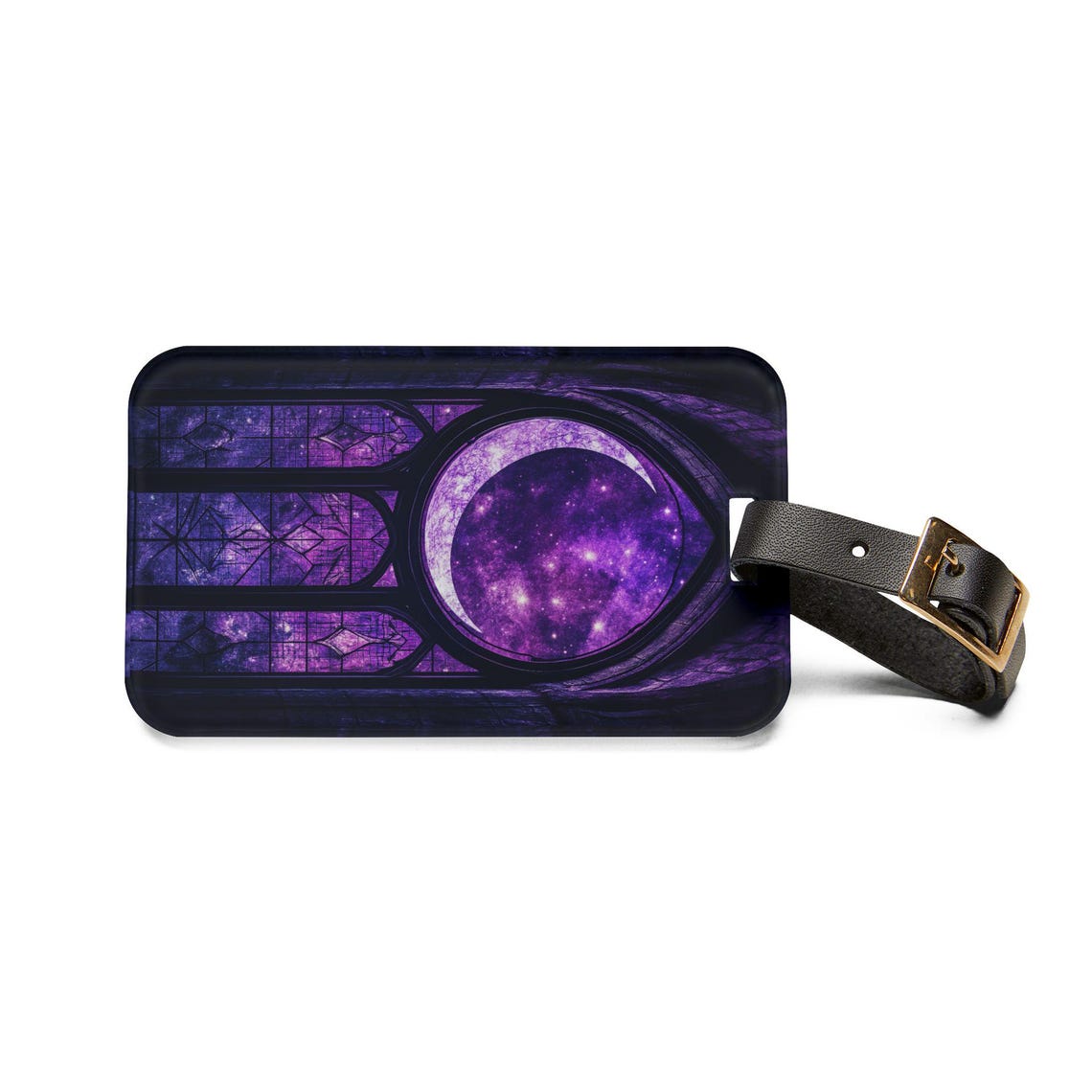 Galactic Luggage Tag, Purple Celestial Name Tag for Suitcase, Gothic ...