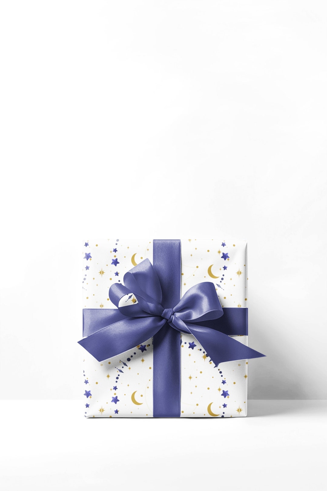 Celestial Gift Wrapping Paper: Moons and Stars Festive Design - Etsy