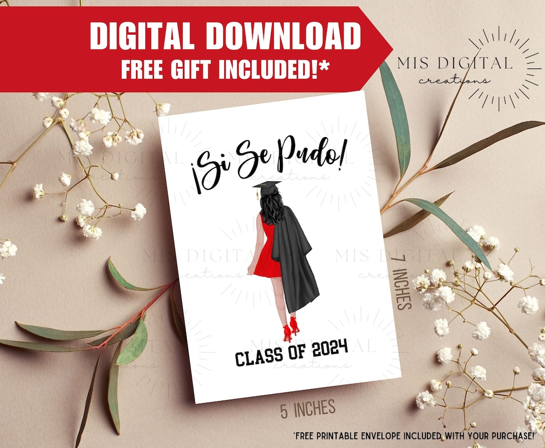 Si Se Pudo Graduation Card Printable Spanish Graduation Card Instant ...