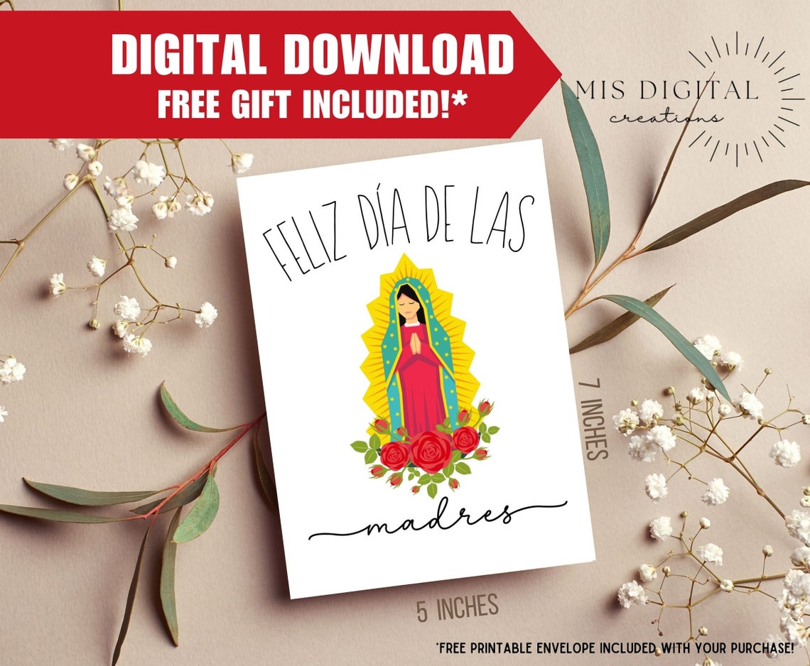 Feliz Dia De Las Madres Printable Card, Digital Spanish Mothers Day ...