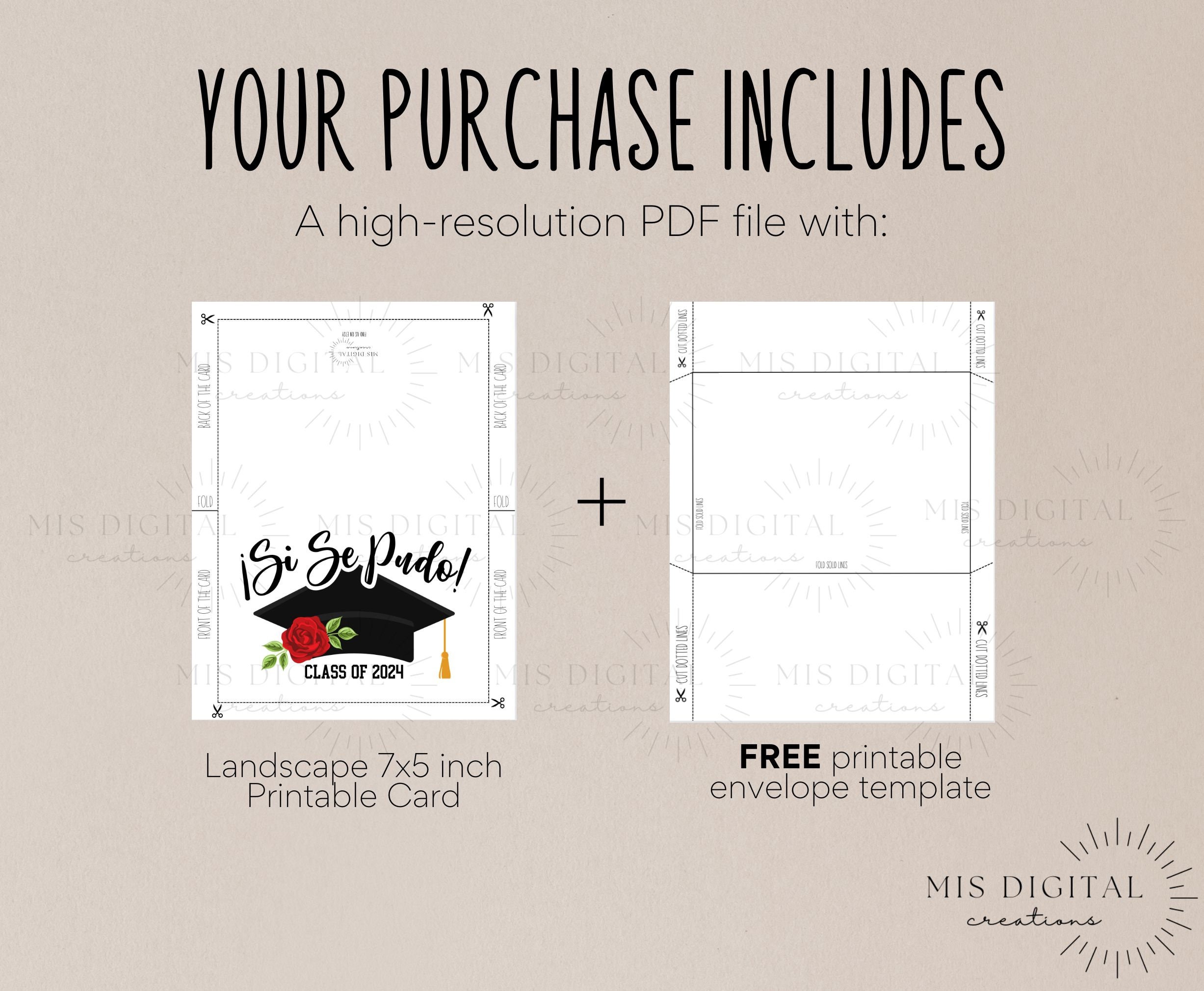 Printable Spanish Graduation Card, Si Se Pudo Graduation Card Instant ...