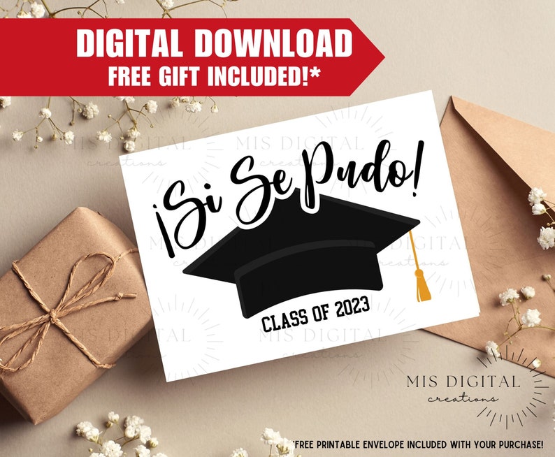 Printable Spanish Graduation Card Si Se Pudo Graduation Card - Etsy