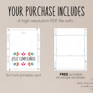 Feliz Cumpleaños Printable Card, Spanish Birthday Card Printable, Spanish Greeting Card, Tarjeta ...