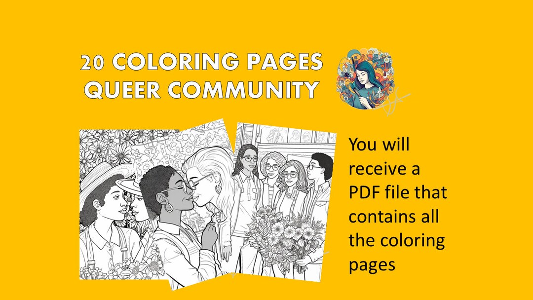 Queer Coloring Pages Queer Themed 20 Pages for Kids and Adults Digital ...