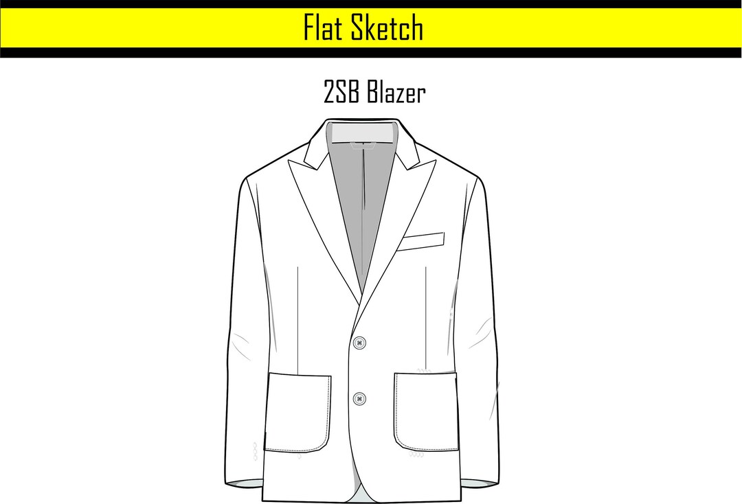 Men's SB2 Blazer Flat Sketch - Etsy