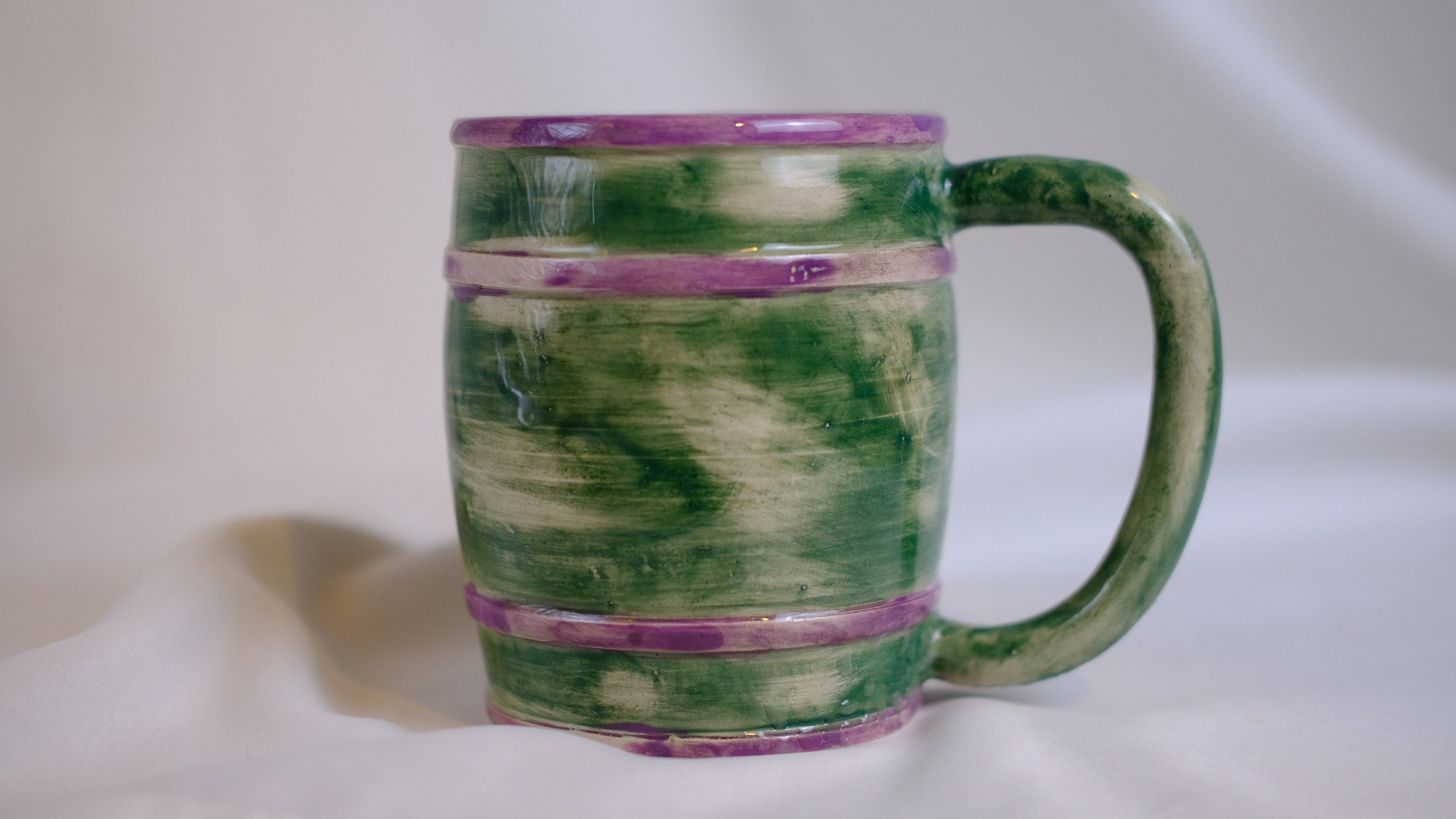 Ceramic Beer Glass, Pottery Keg Glass, Barrel Mug, Medium Size, Special ...