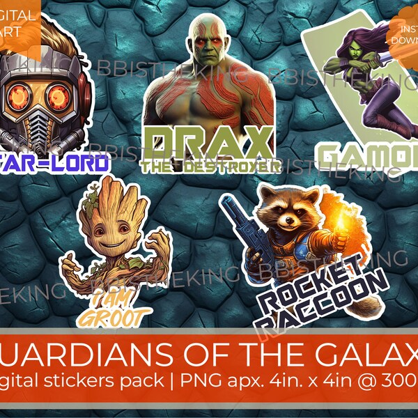 Guardians of the Galaxy Stickers - Etsy