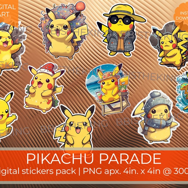 Pikachu Stickers - Etsy Australia