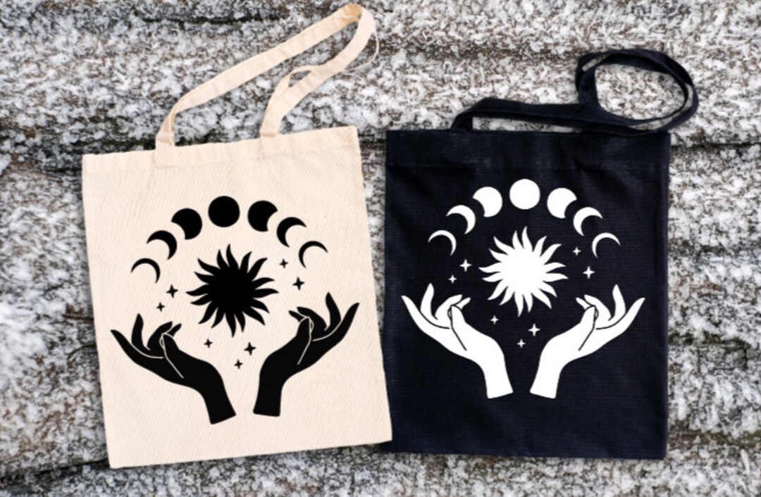 Celestial-moon-boho-canvas 100 % Cotton Tote Bag TB06 - Etsy