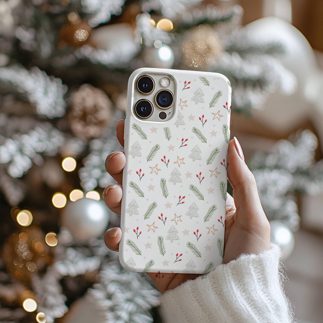 Kokina Flower and Pine Tree Christmas Phone Case Festive Design With ...
