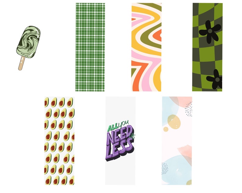 22 Printable Bookmarks Green Bookmark Set Boho Bookmark Digital ...