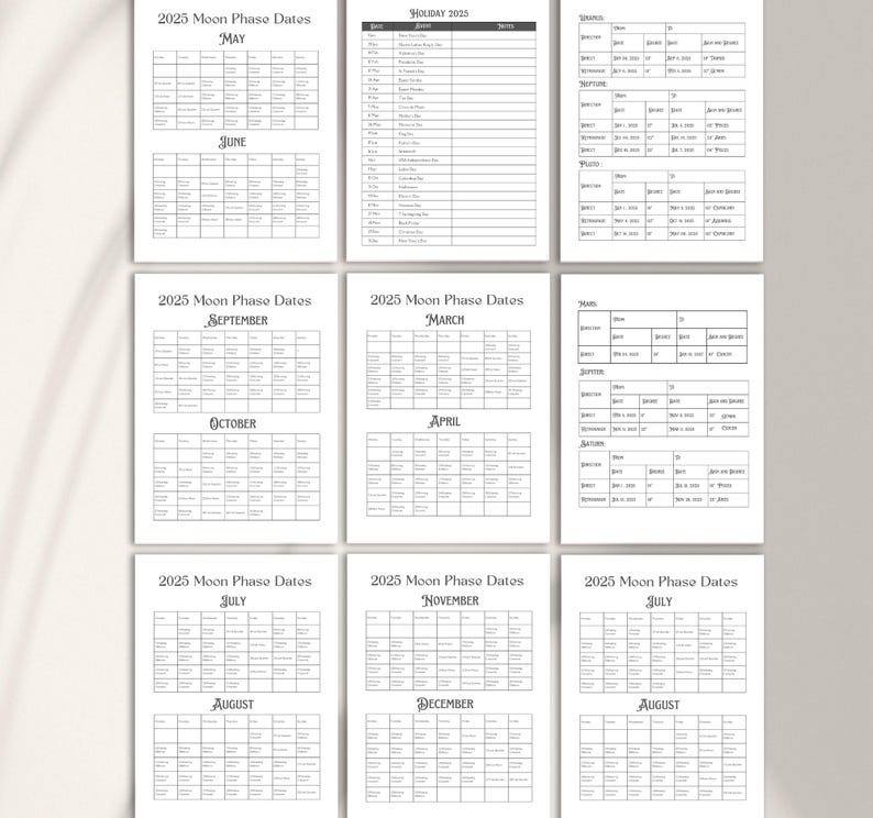 Moon & Astrology Planner 2025, Lunar Cycle Tracker, Zodiac Journal ...