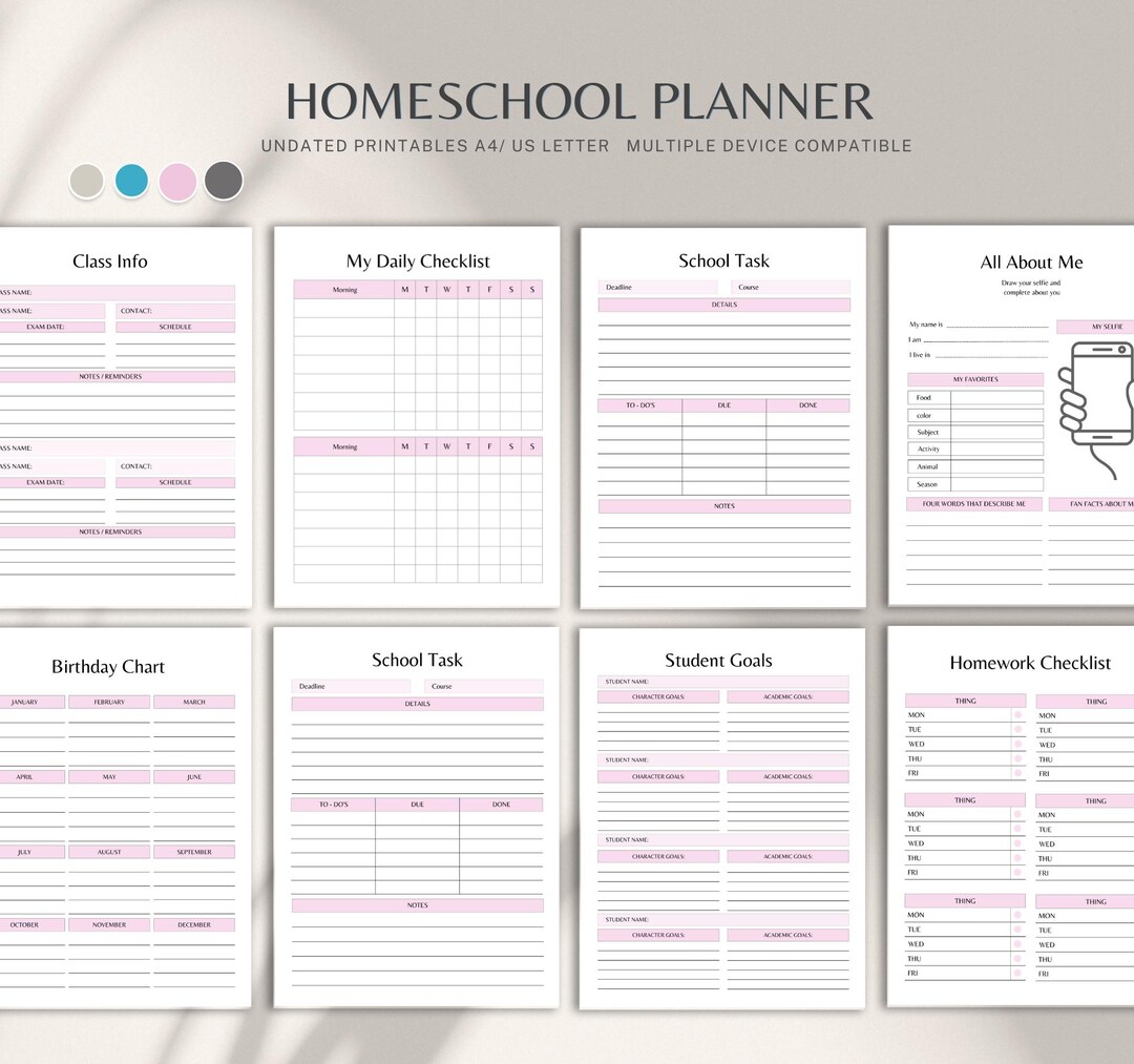Homeschool Planner for Kids, Daily Lesson Organizer, Education ...