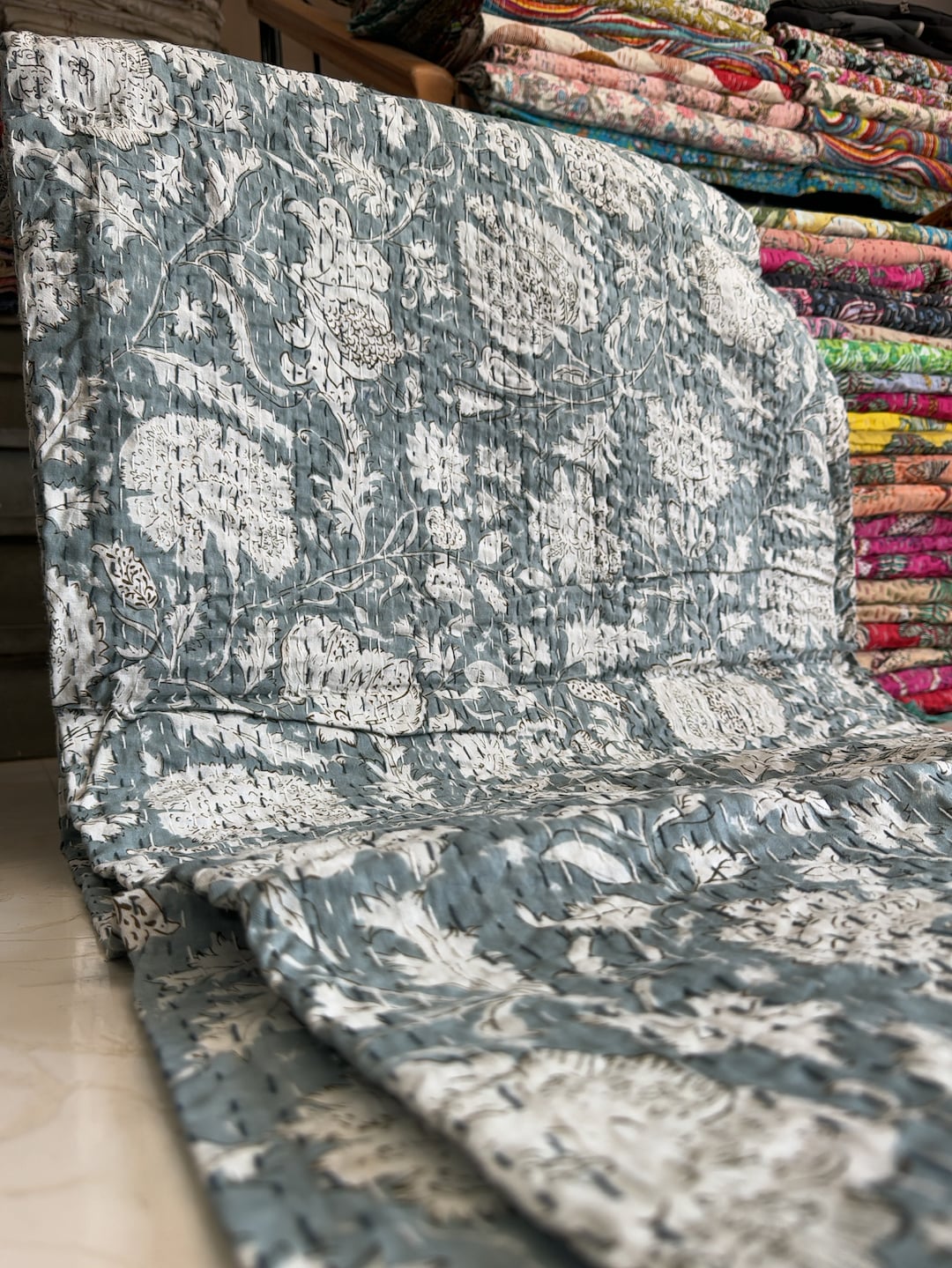 Indian Vintage Cotton Kantha Quilts Wholesale Lot, Handmade Sari Throw ...