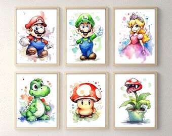 Yoshi Poster Marker Textured Custom Artwork Featuring Yoshi From Super ...