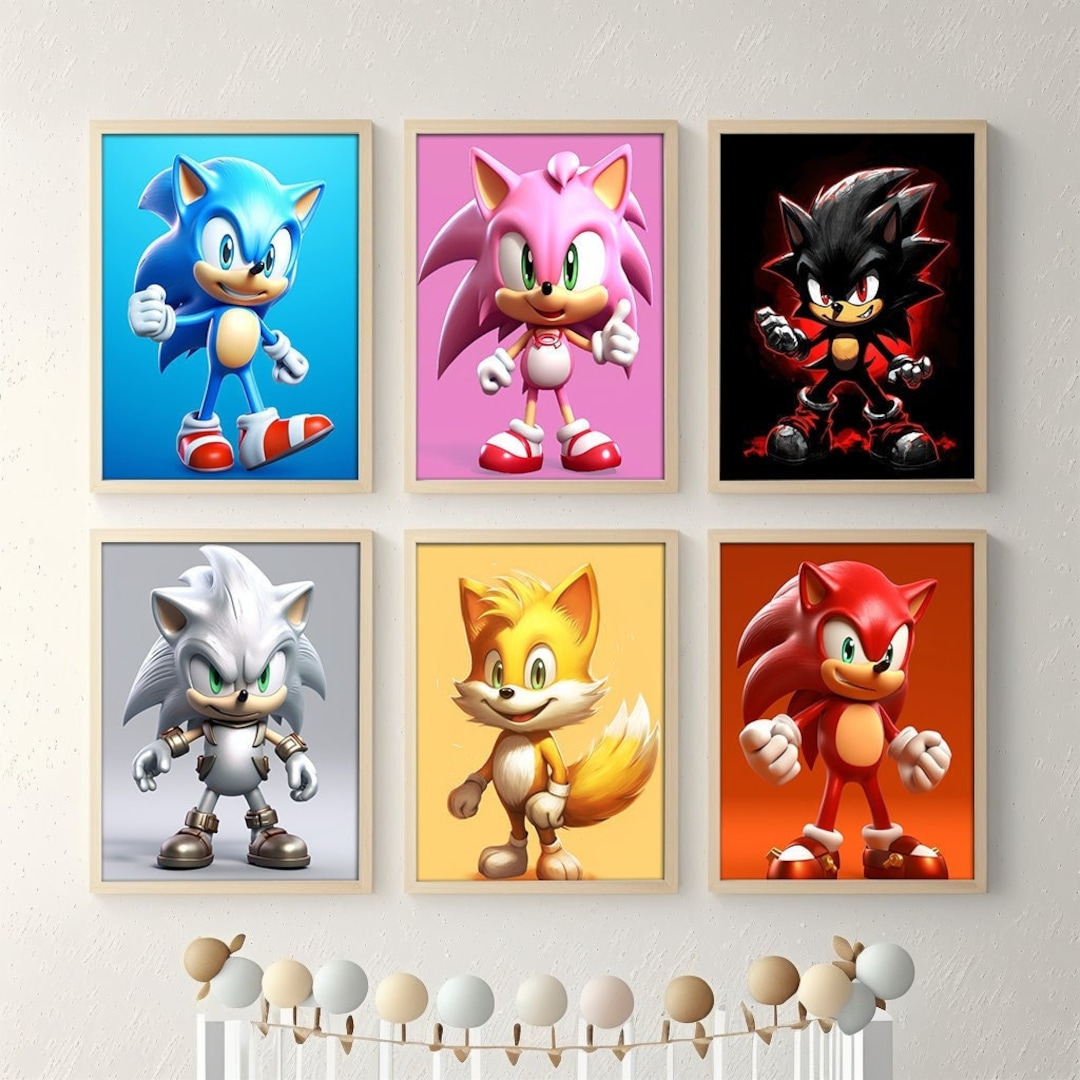 Set of Sonic the Hedgehog Posters Lovely Cartoon Posters, Sonic Gifts ...