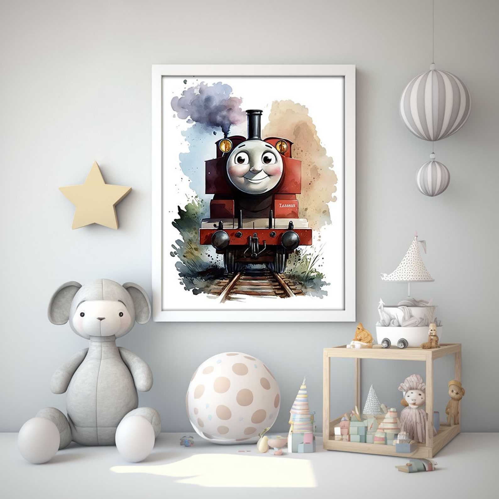 Thomas and Friends Poster Set Watercolor Nursery Wall Art - Etsy
