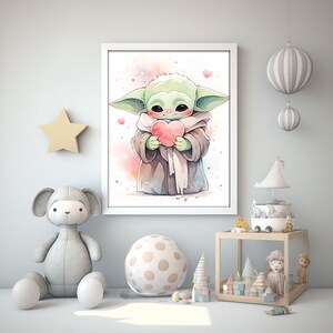 Set of 4 Cute Baby Yoda Poster Decor for Kids, Gift for Kids, Children ...