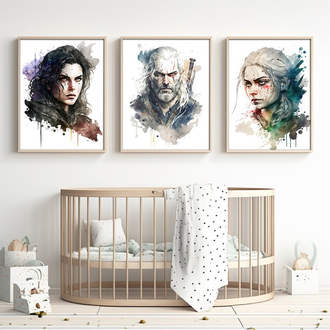 The Witcher Poster Set Watercolor Posters the Witcher Wall - Etsy