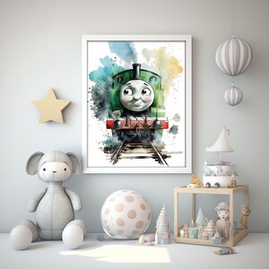 Thomas and Friends Poster Set Watercolor Nursery Wall Art, Nursery Wall Decor, Thomas Train ...