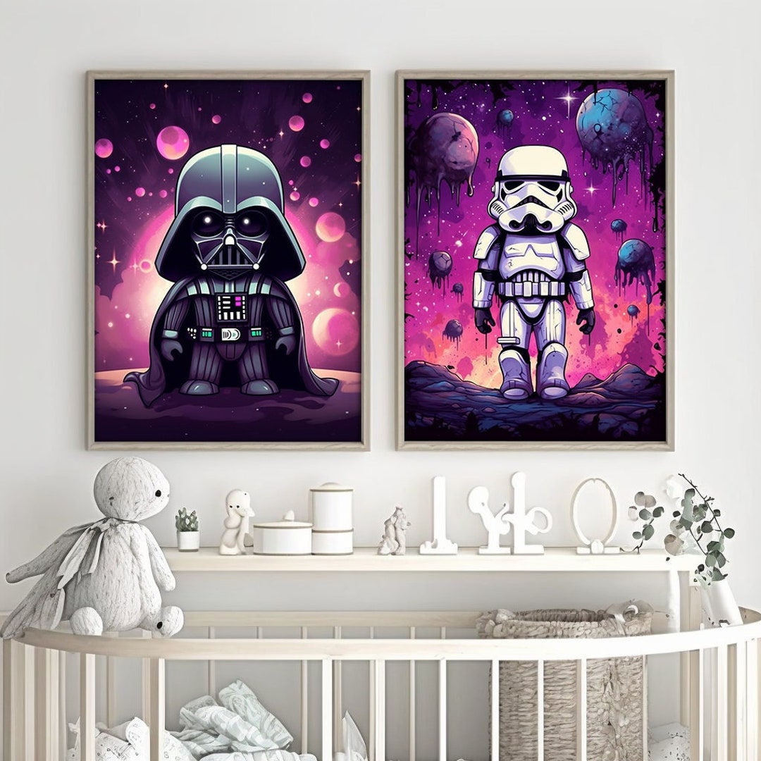 Space Star Wars Set Poster Set, Cartoon, Darth Vader, Stormtrooper ...