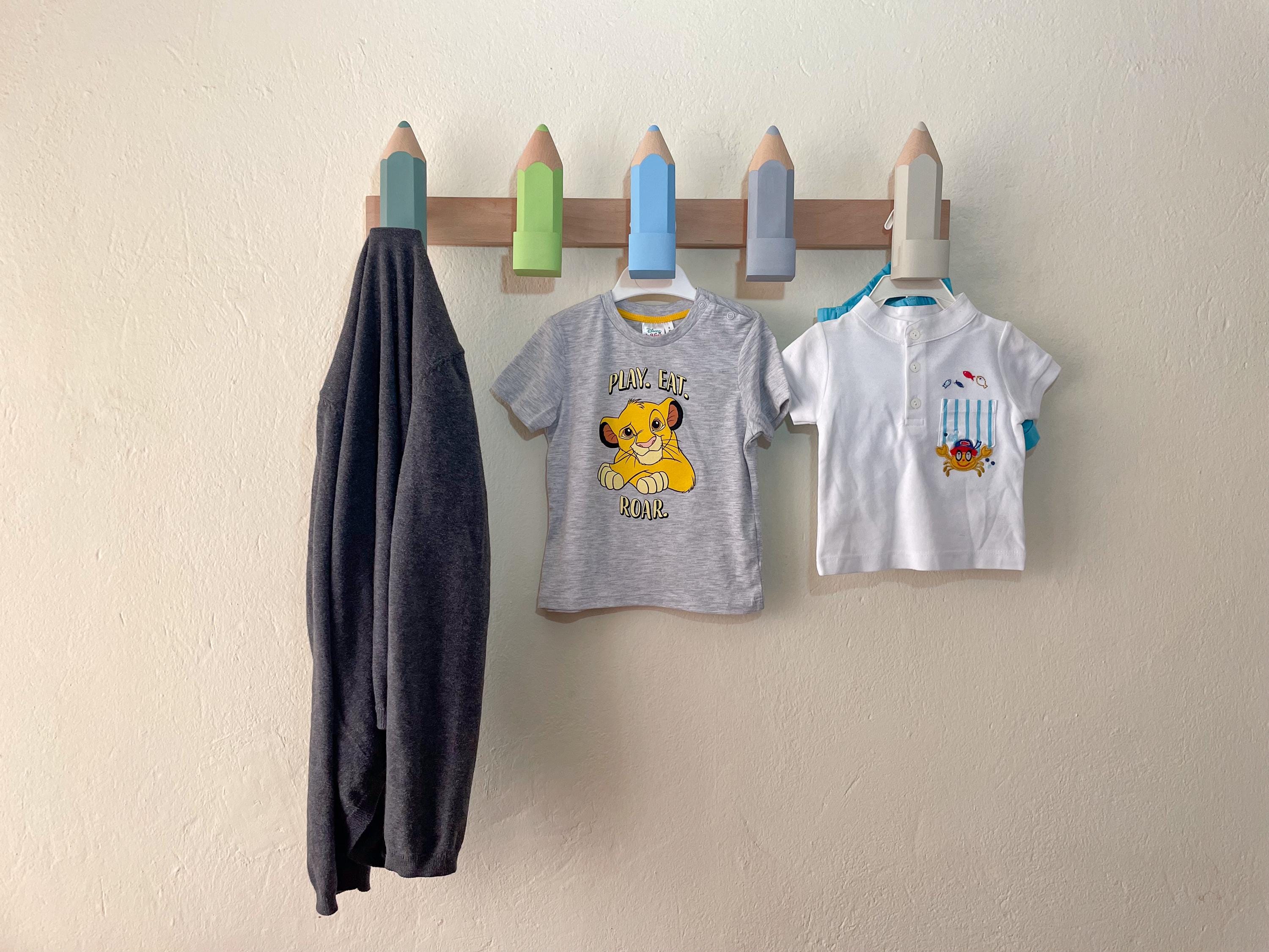 Colorful Wooden Pencil Hook for Kids , Clothes & Bag Holder for Kids ...