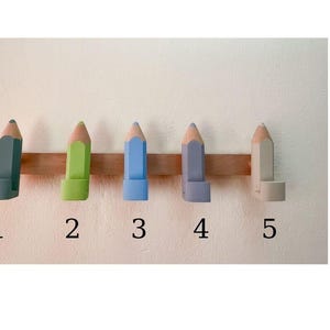 Colorful Wooden Pencil Hook for Kids , Clothes & Bag Holder for Kids ...