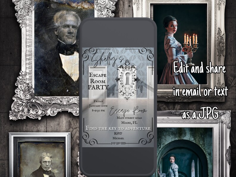 Elegant, Victorian Escape Room Invitation. Instant Download, Printing ...