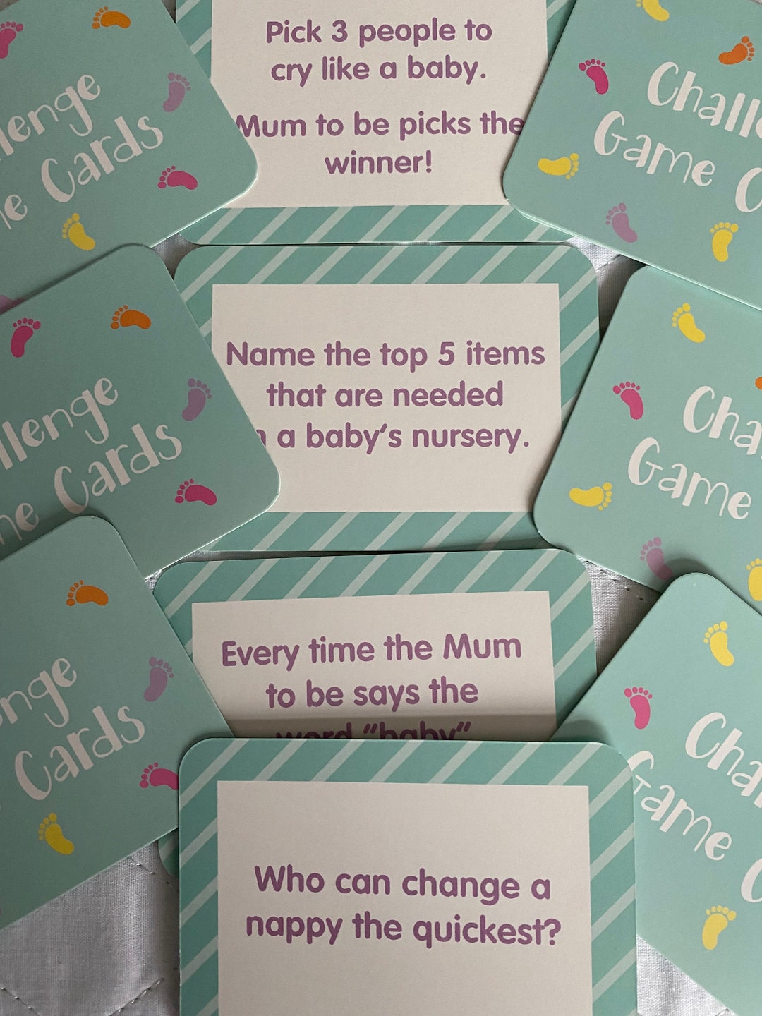 Baby Shower Challenge Game Cards - Etsy