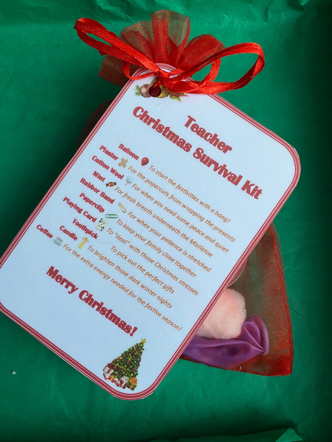 Teachers Christmas Survival Kit - Etsy