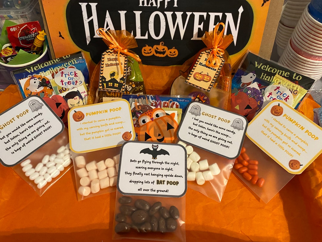 Pumpkin Poop and Ghost Poop and Bat Poop Trick or Treat Bags Cello and ...