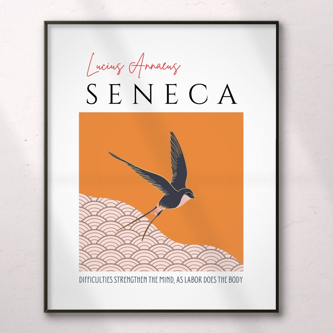 Motivational Printable Philosophy Decor, Inspiring Stoic Seneca Quote ...