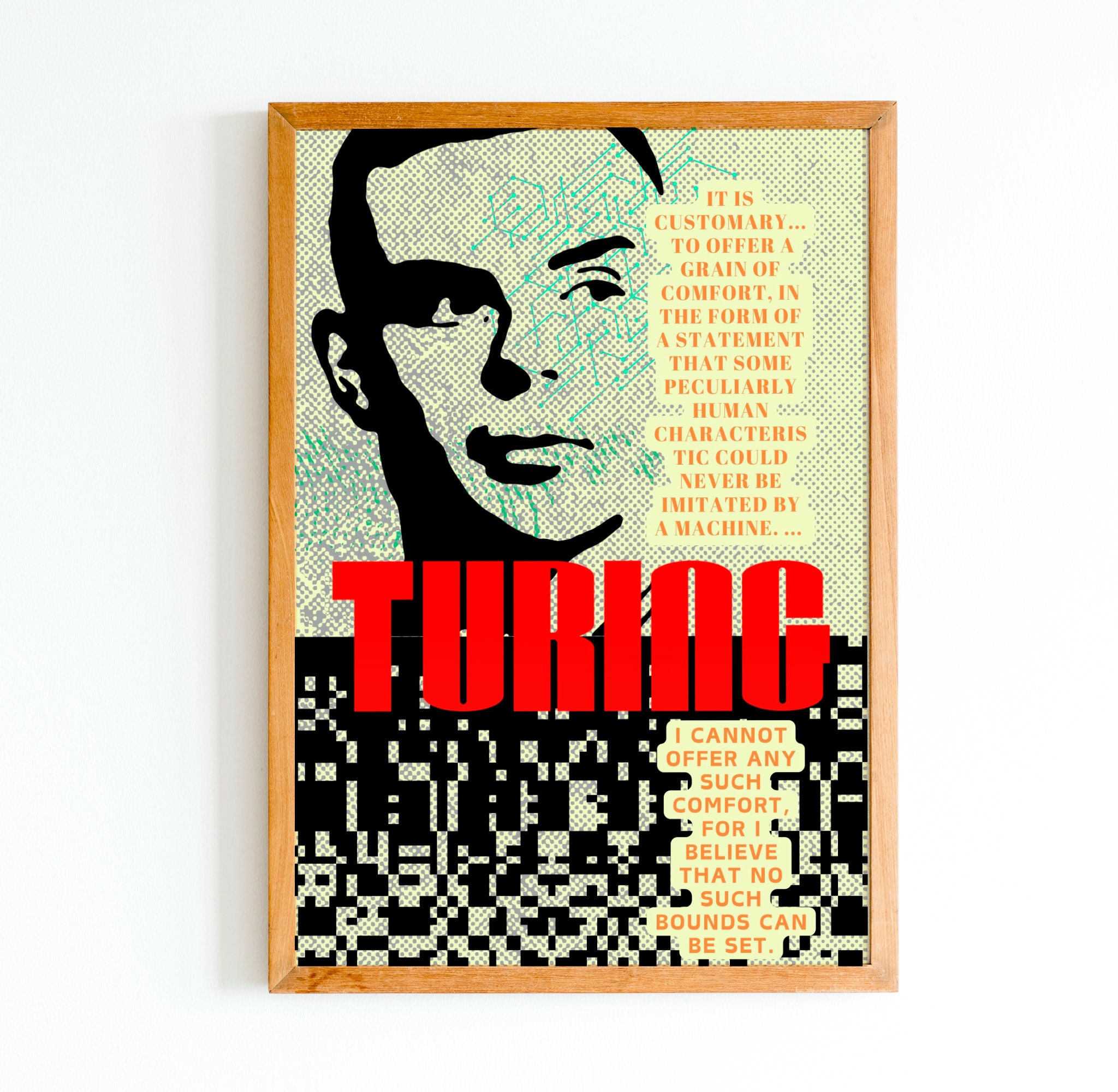 Famous Mathematicians Alan Turing AI Quote Printable Poster, Math Wall ...