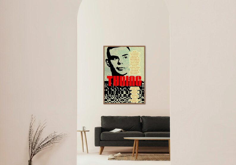Famous Mathematicians Alan Turing AI Quote Printable Poster, Math Wall ...