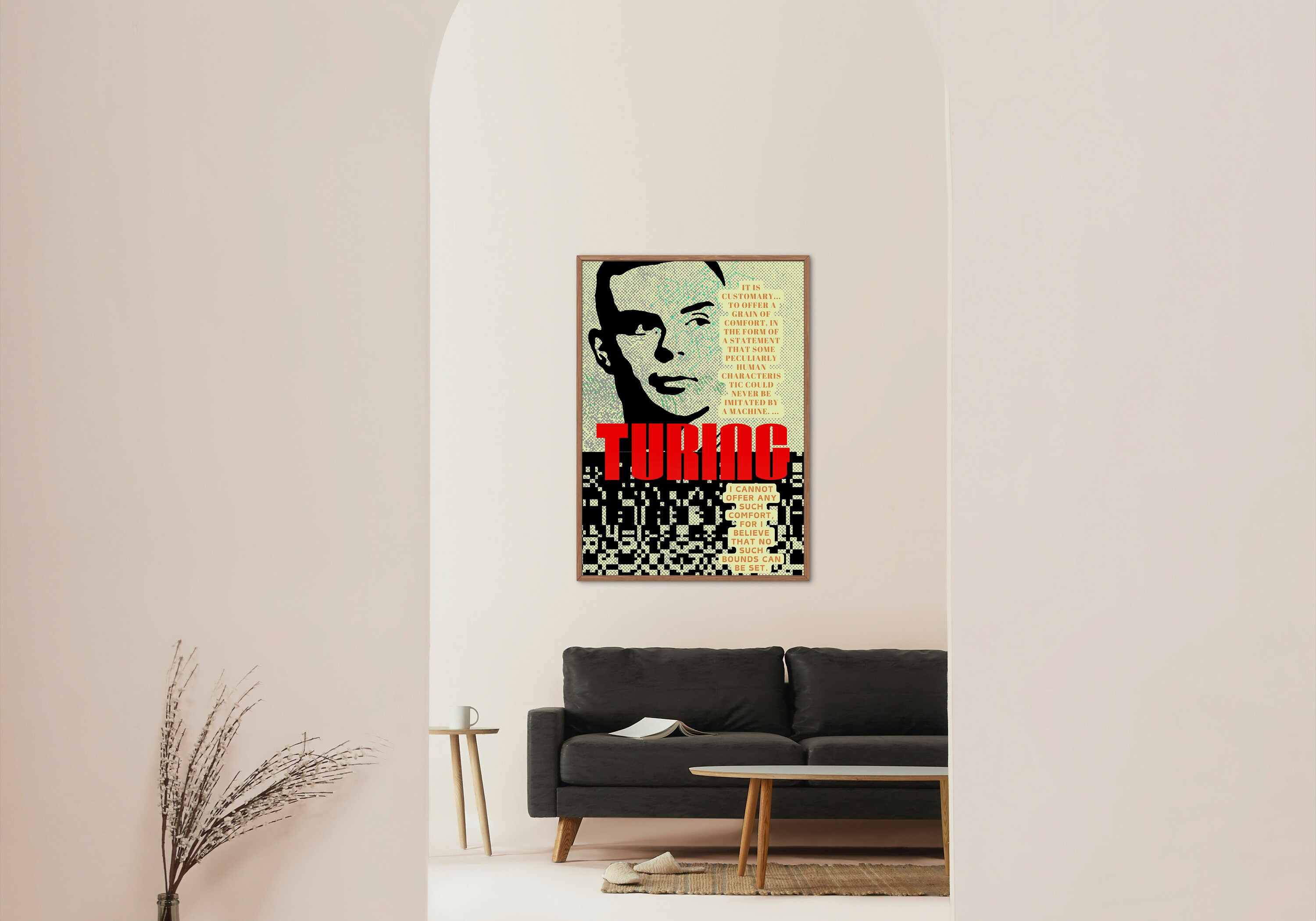 Famous Mathematicians Alan Turing AI Quote Printable Poster, Math Wall ...