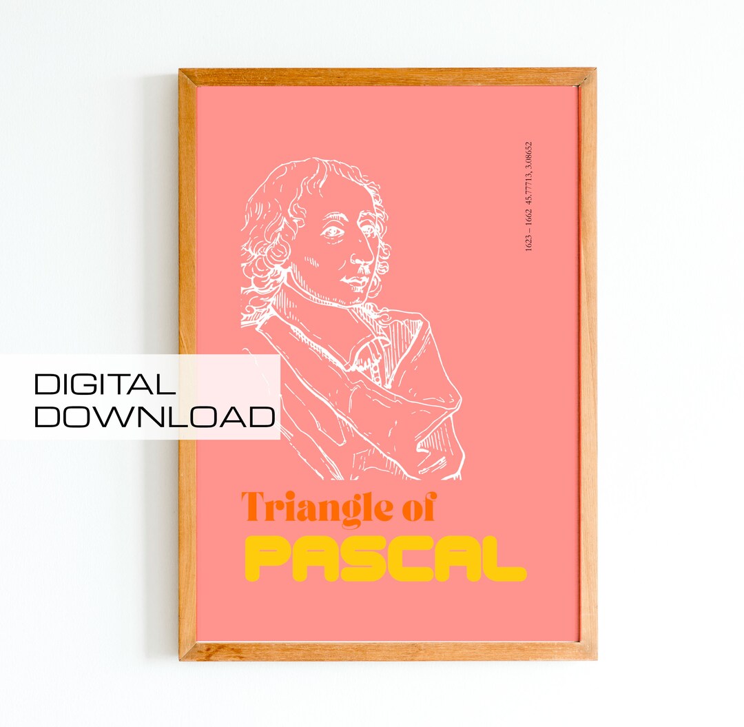 Famous Mathematicians Blaise Pascal Printable Poster Nerd - Etsy