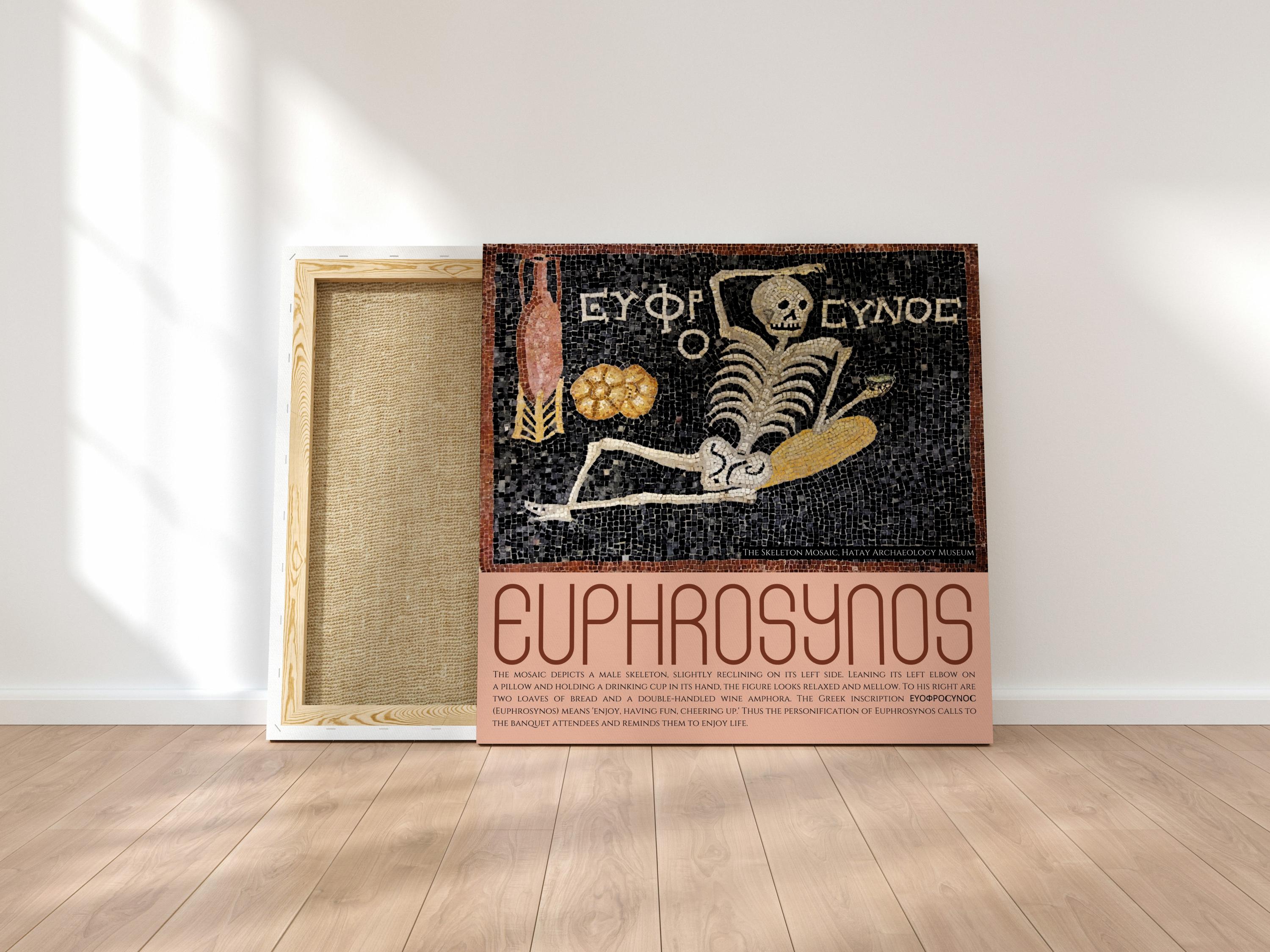 Cheerful Skeleton Ancient Mosaic Printable, Enjoy Your Life Archaeology ...