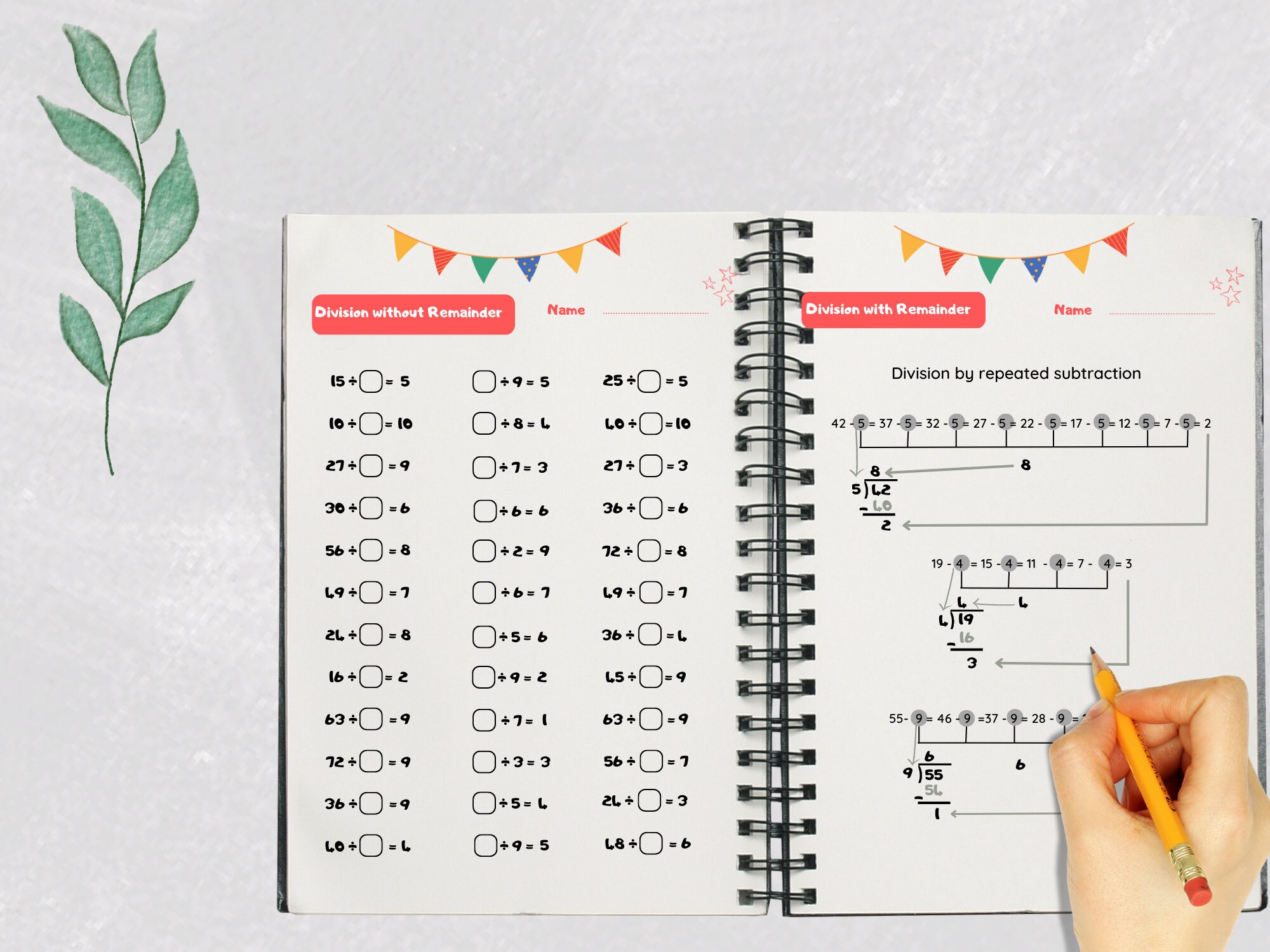 Hojas De Trabajo De División Imprimibles En Formato Pdf Hojas De