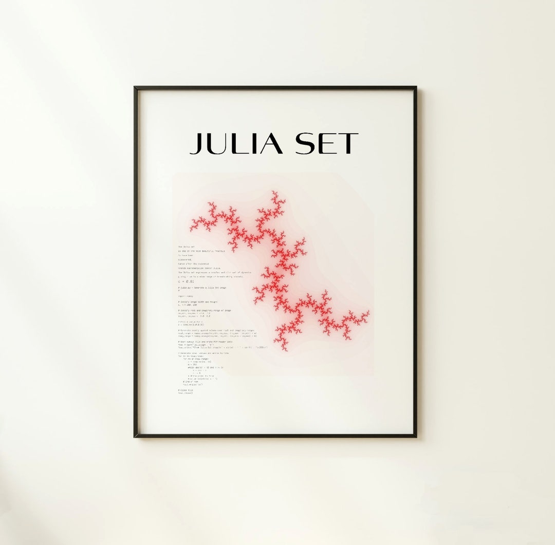 Fractals Julia Set Poster With Its Own Python Code Workspace - Etsy