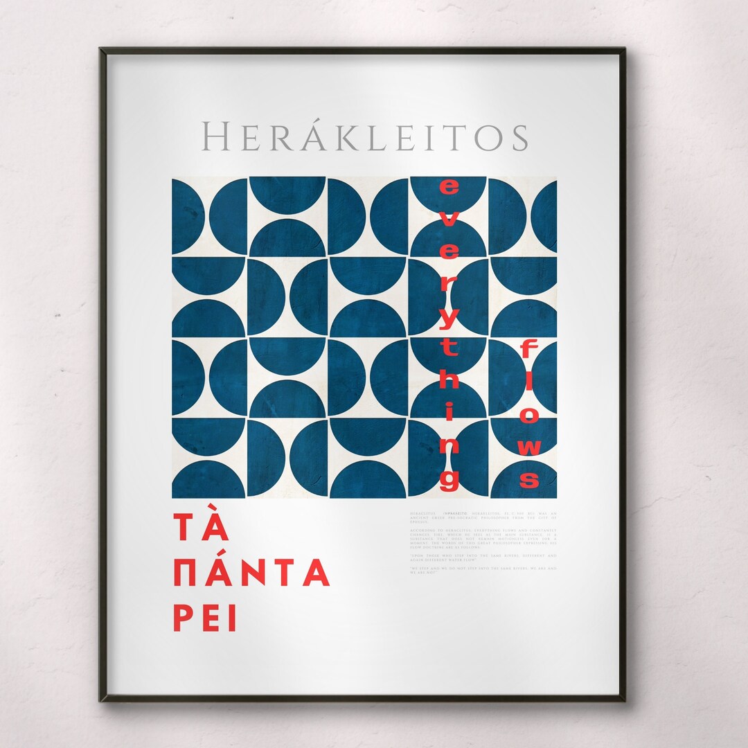 Everything Flows Philosophy Poster, Philosopher Gift, Inspirational ...