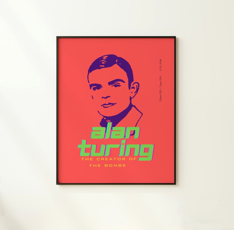 Famous Mathematicians Alan Turing Printable Poster Pop Art - Etsy México