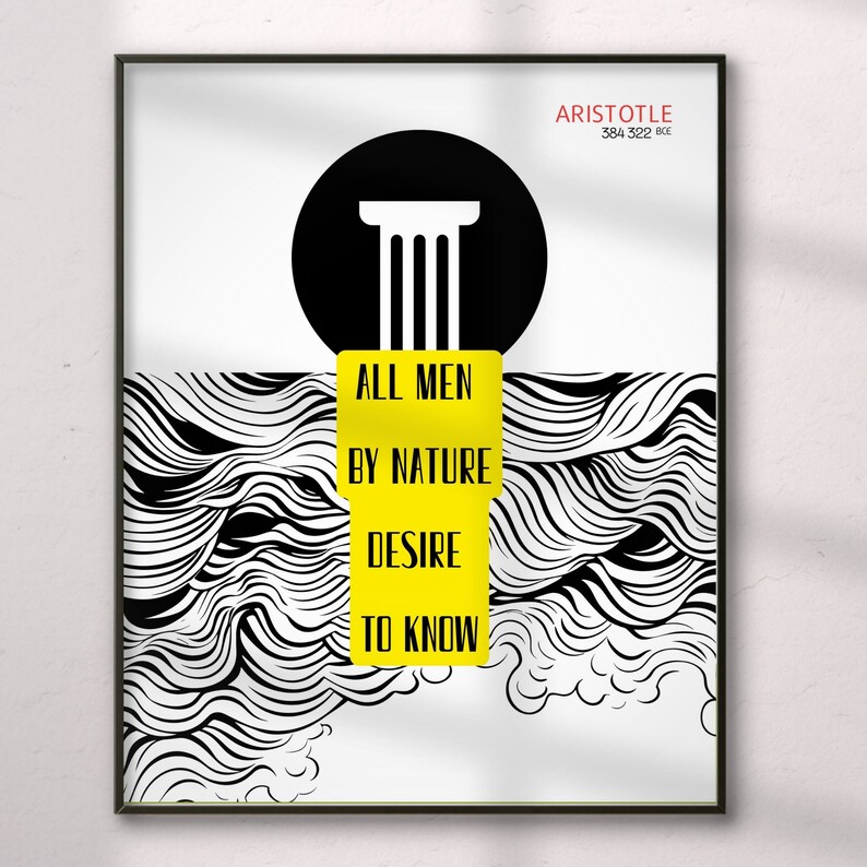 Aristotle Inspirational Quote Philosophy Poster, Motivational Workplace ...