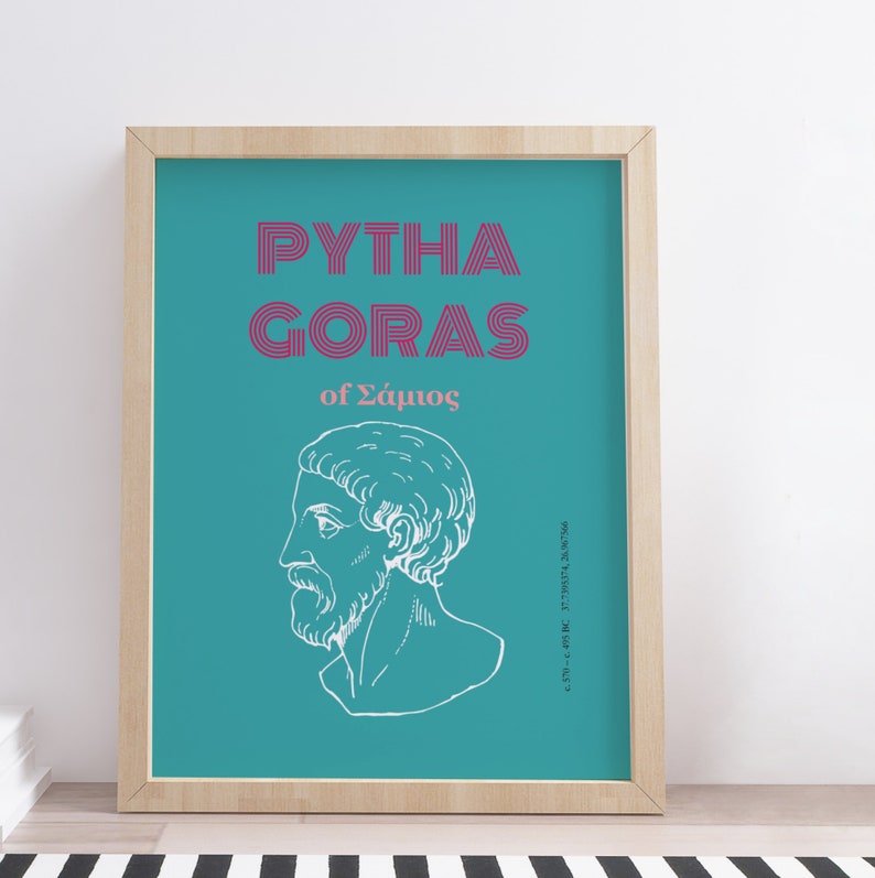 Pythagoras Greek Printable Poster, Nerd Gift, Pop Art Math Decor - Etsy
